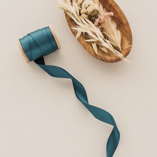 Teal Satin Ribbon - Etsy