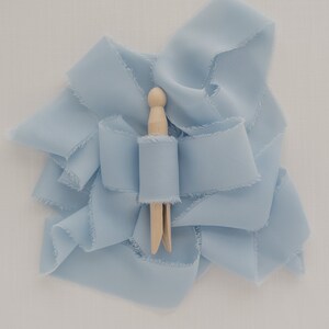 Baby Blue Silk Chiffon Ribbon 1.5 by the Yard Chiffon Ribbon, Hand Dyed ...
