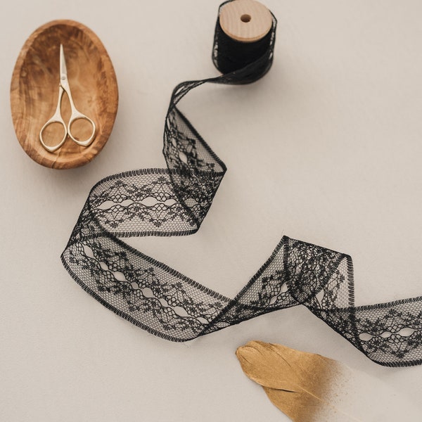 Black Lace Ribbon - Etsy
