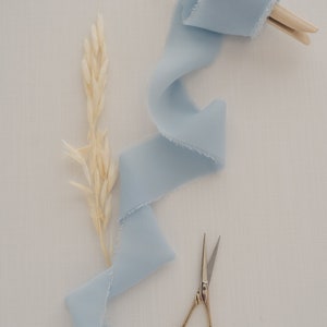 Baby Blue Silk Chiffon Ribbon 1.5 by the Yard Chiffon Ribbon, Hand Dyed ...