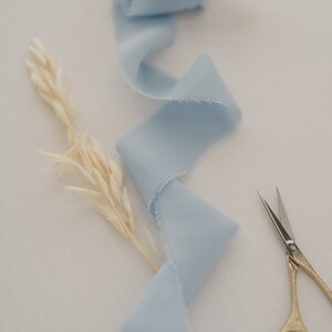 Baby Blue Silk Chiffon Ribbon 1.5 by the Yard Chiffon Ribbon, Hand Dyed ...