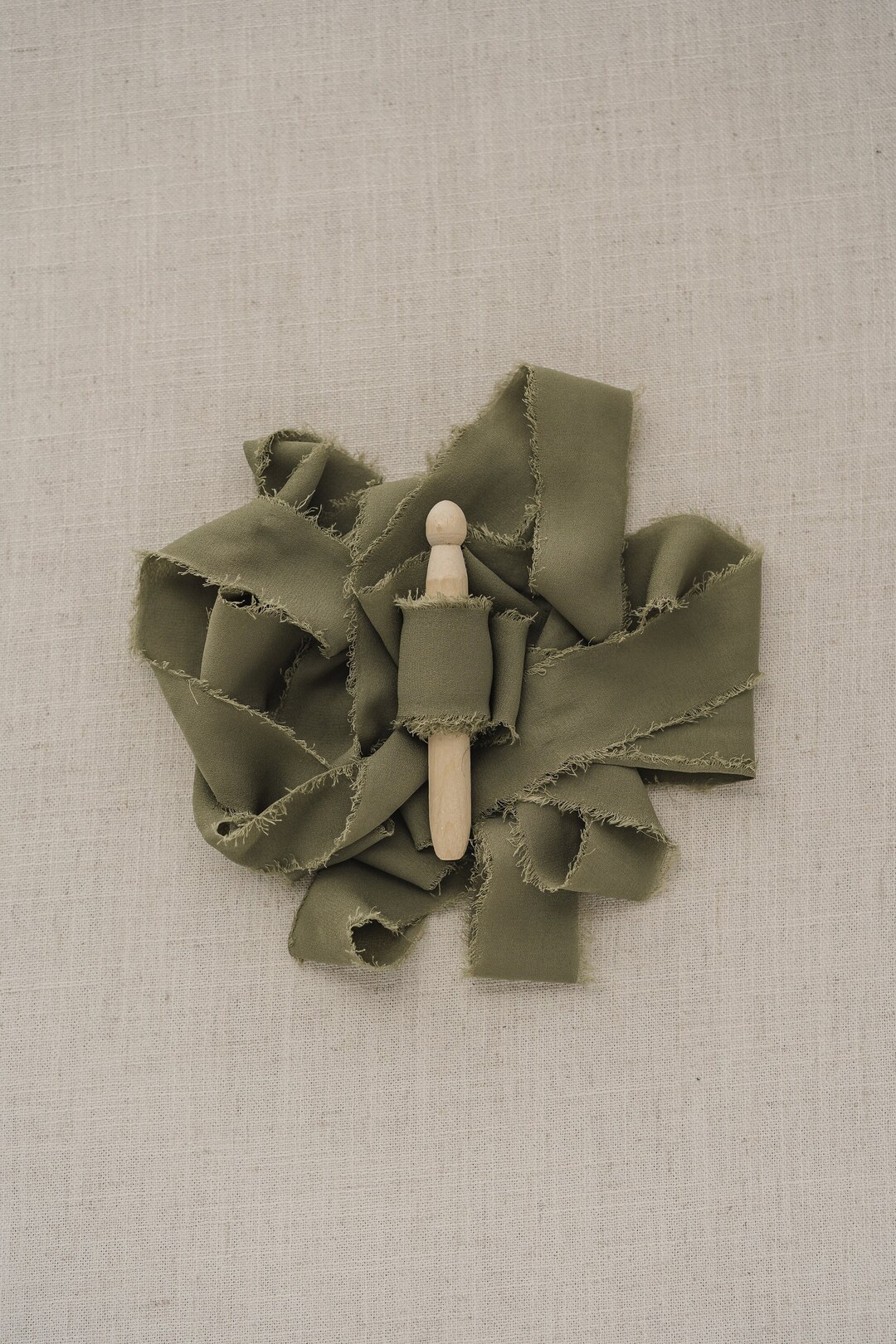 Olive Green Silk Chiffon Ribbon | 1.5" by the Yard Chiffon Ribbon, Hand ...