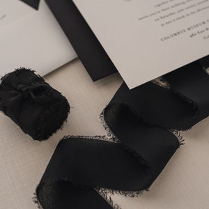 Invitation Ribbon Kit 1.5 Black Silk Chiffon Ribbon, Bulk Ribbon for ...