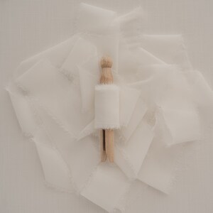 White Silk Chiffon Ribbon | 1.5" by the Yard Chiffon Ribbon, Hand Dyed ...