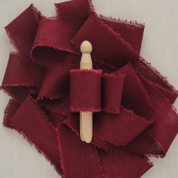 Red Frayed Cotton Ribbon - Etsy