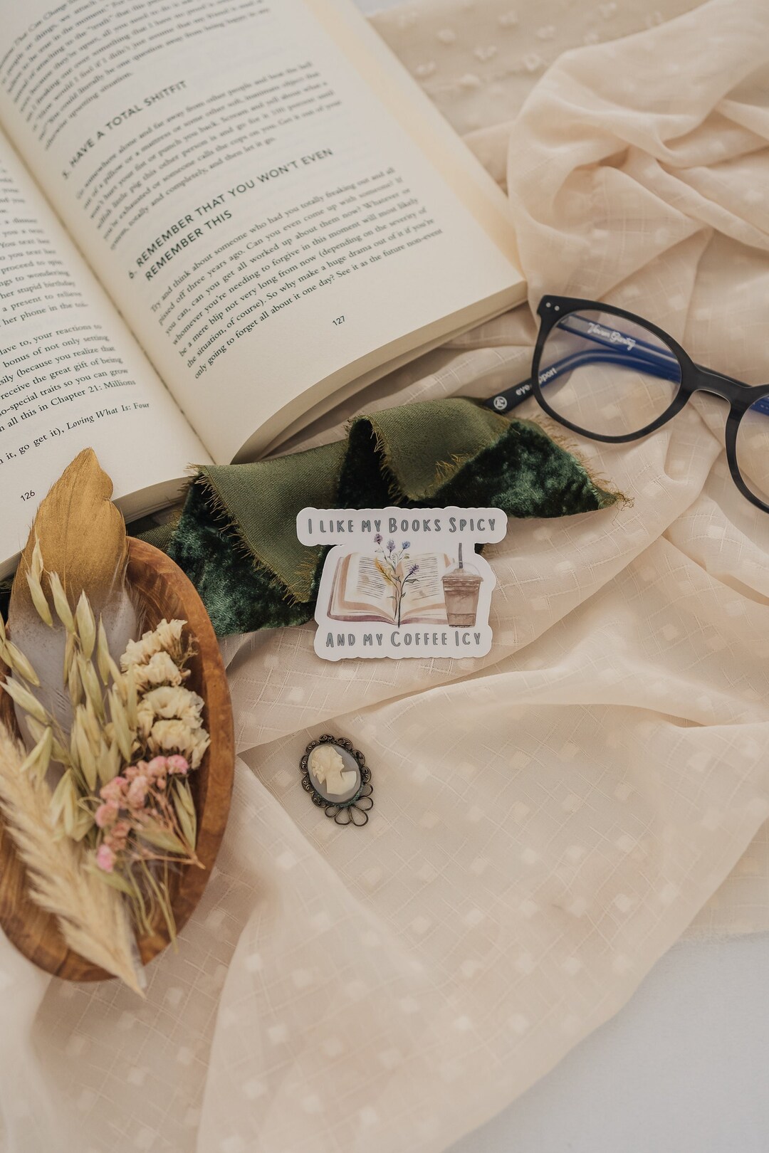 Spicy Books & Icy Coffee Sticker - Book Lover Gift - Etsy