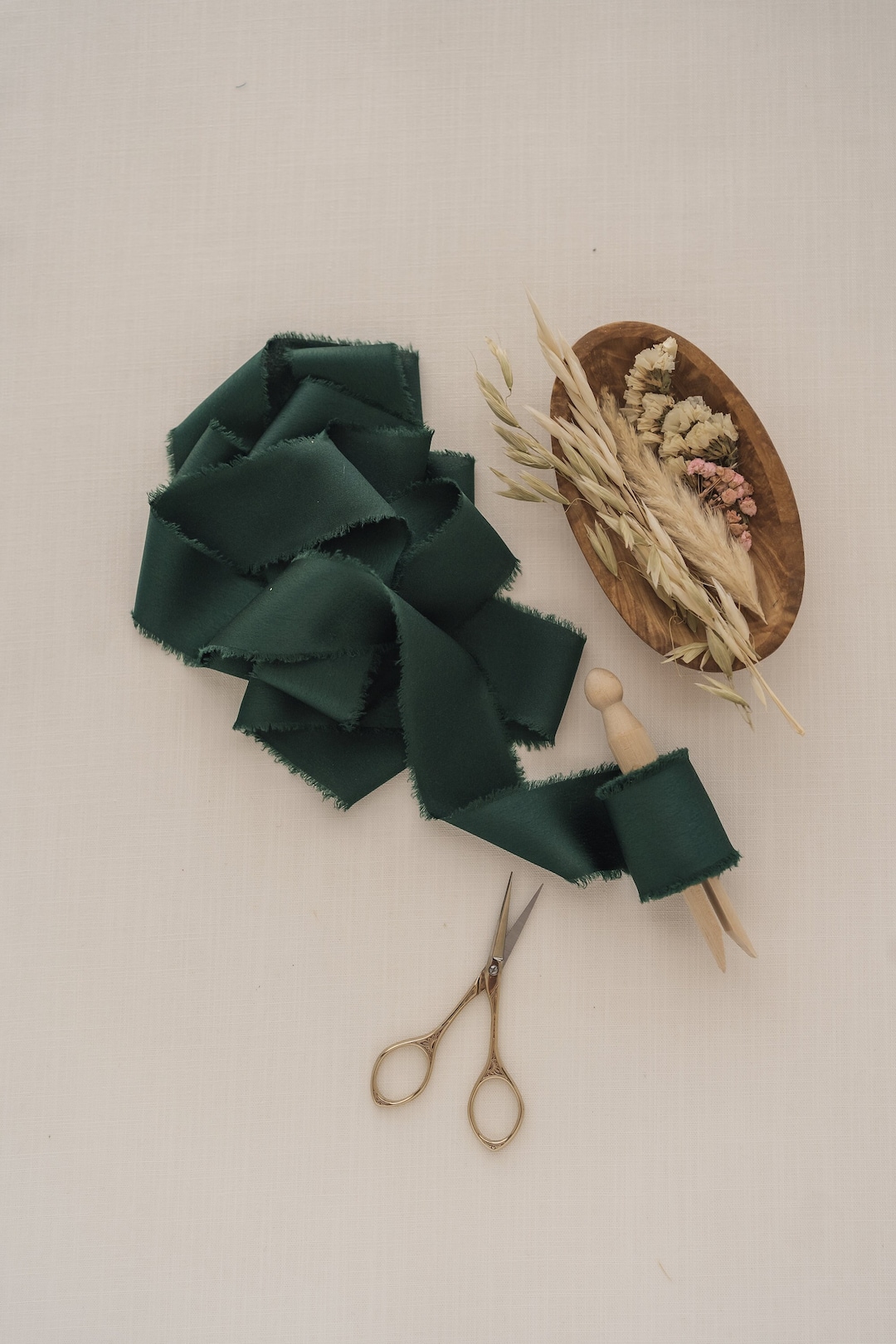Essex Green 100% Real Silk Ribbon | 1.5" by the Yard Luxury Silk Ribbon ...