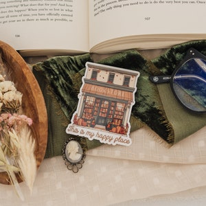 Bookstore Happy Place Sticker, Fall Books Kindle Stickers, Vintage ...