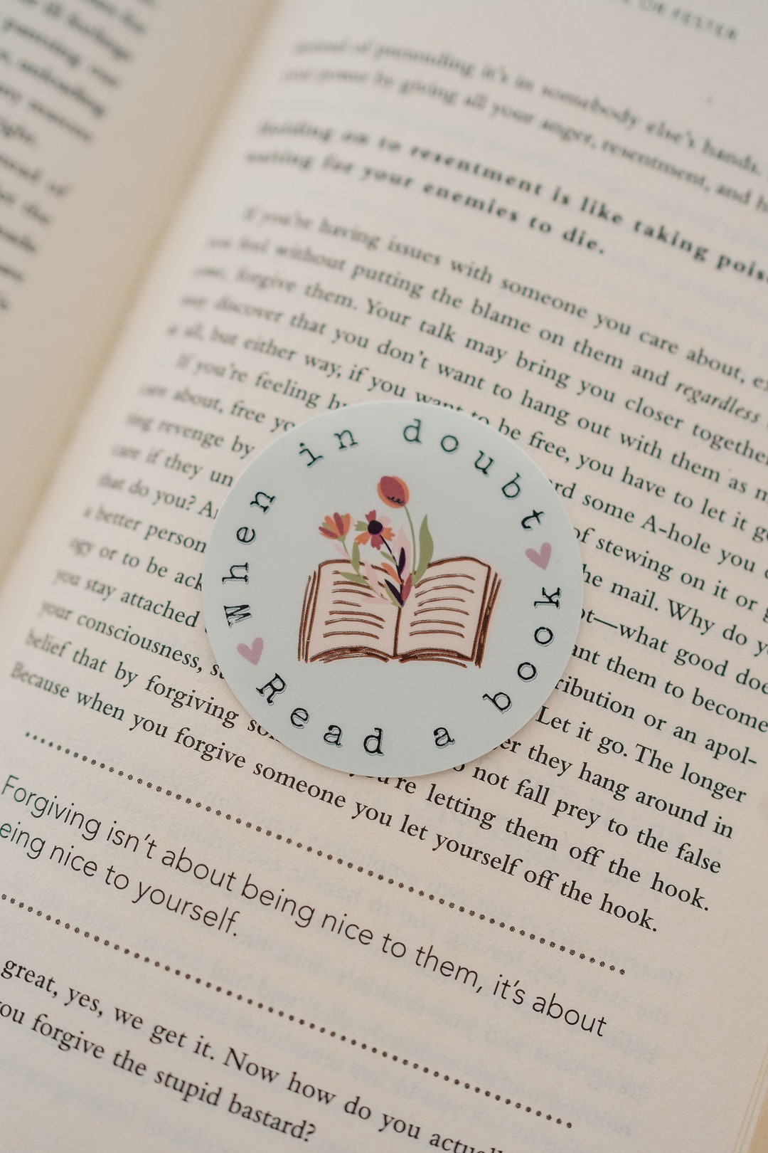 Floral Book Reading Sticker, Library Stickers, Bookish Gift, Small ...