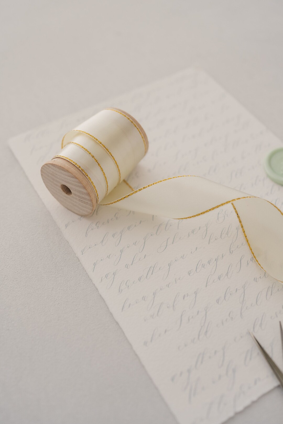 Ivory Gift Wrapping Ribbon, 5 Yards, 1" Single Face Satin Ribbon With ...