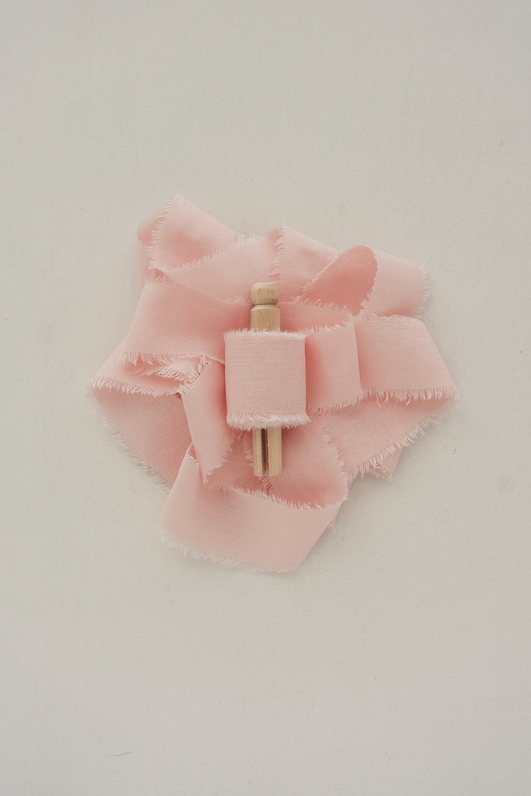 Pink Linen Ribbon, 1.5 by the Yard Blush Cotton Ribbon, Hand Dyed and ...