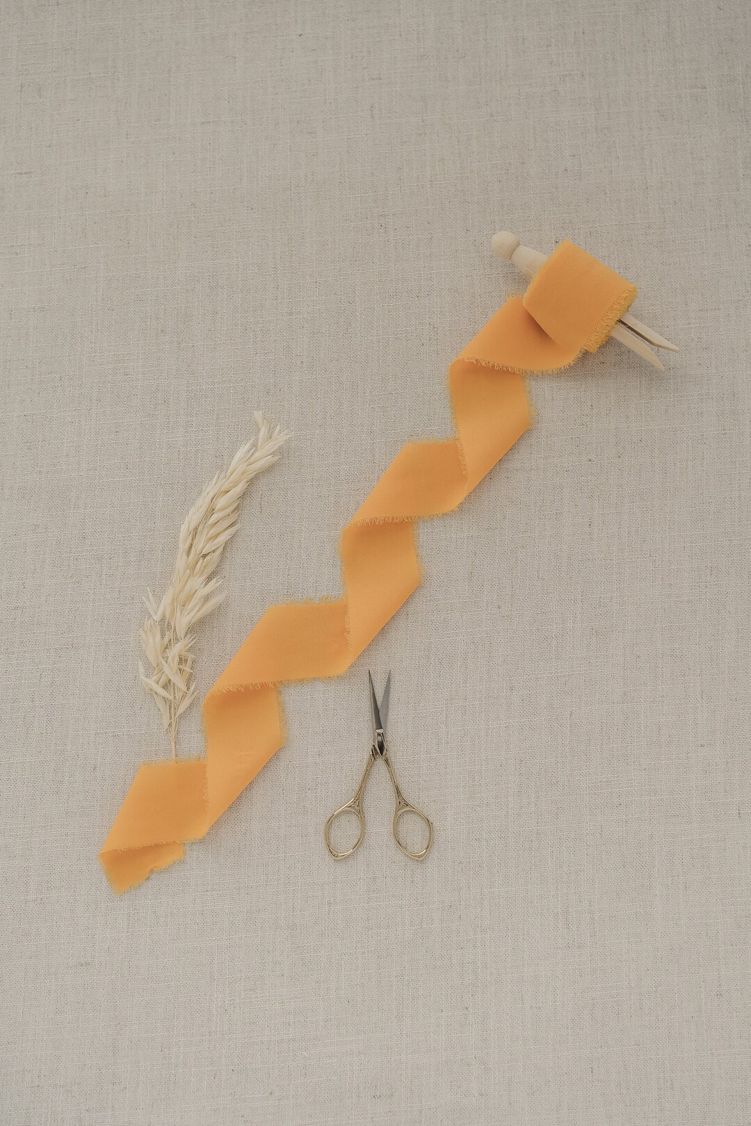 Mustard Silk Chiffon Ribbon 1.5 by the Yard Yellow Chiffon Ribbon, Hand ...