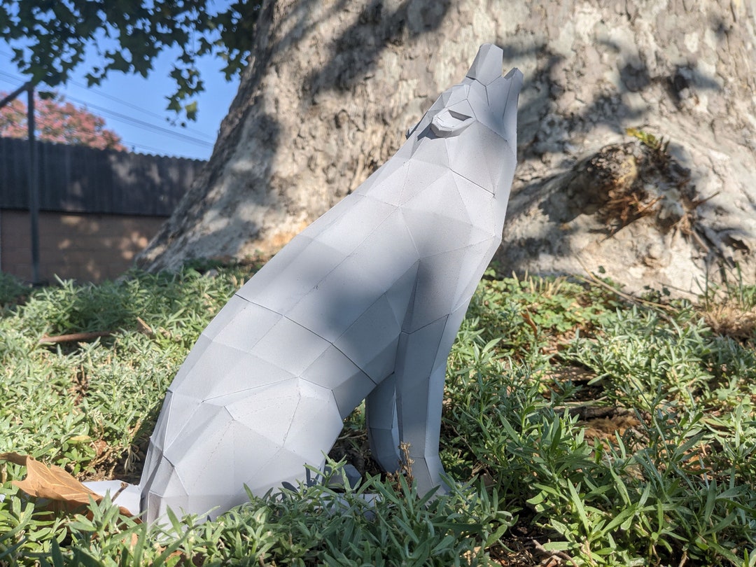 Papercraft Wolf (low-poly 3D Paper Sculpture Template) - Etsy