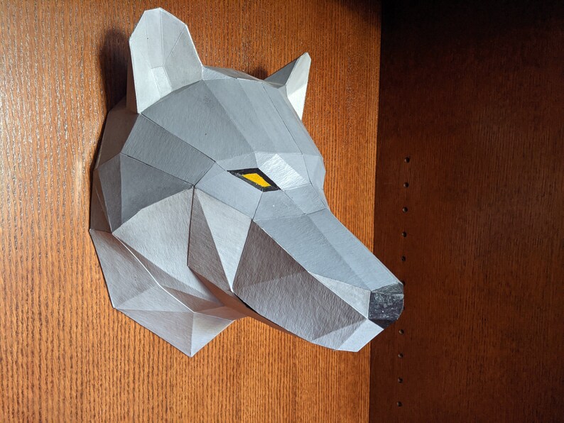 Lobo Papercraft Plantilla 3D de baja poli - Etsy México