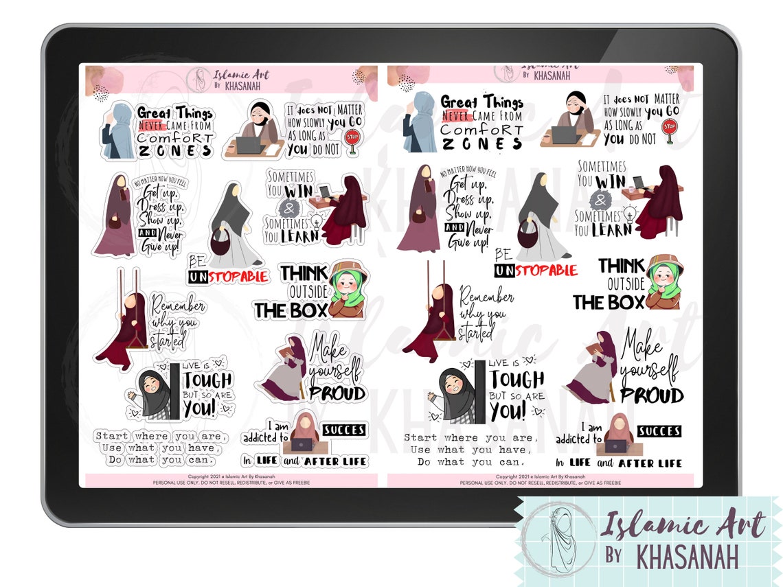 Islamic Goodnotes Stickers, Islamic Digital Planner Stickers, Hijab ...
