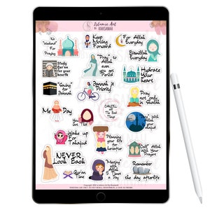 Islamic Digital Planner Stickers, Islamic Goodnotes Stickers, Words ...