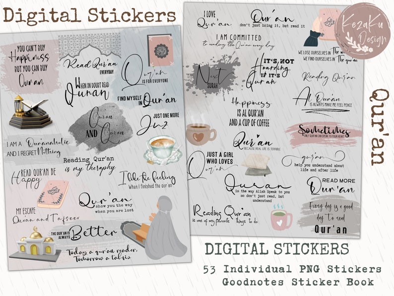 Quran Quote Digital Stickers Quran Goodnotes Stickers Quran - Etsy