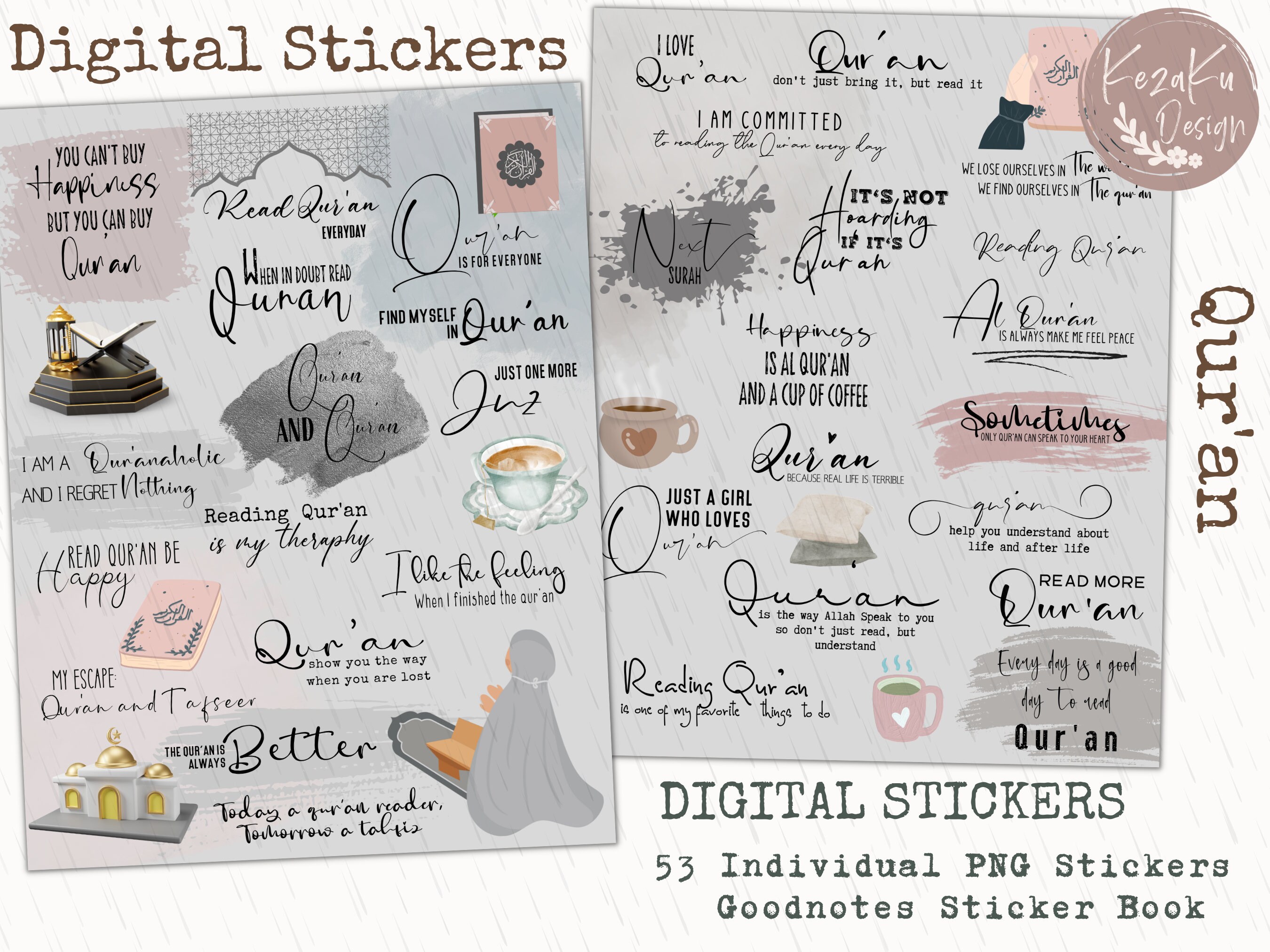 Quran Quote Digital Stickers, Quran Goodnotes Stickers, Quran Digital ...