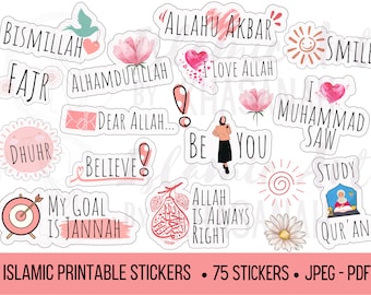 Islamic Printable PLANNER Muslimah Stickers - Hijab Stickers - Islamic ...