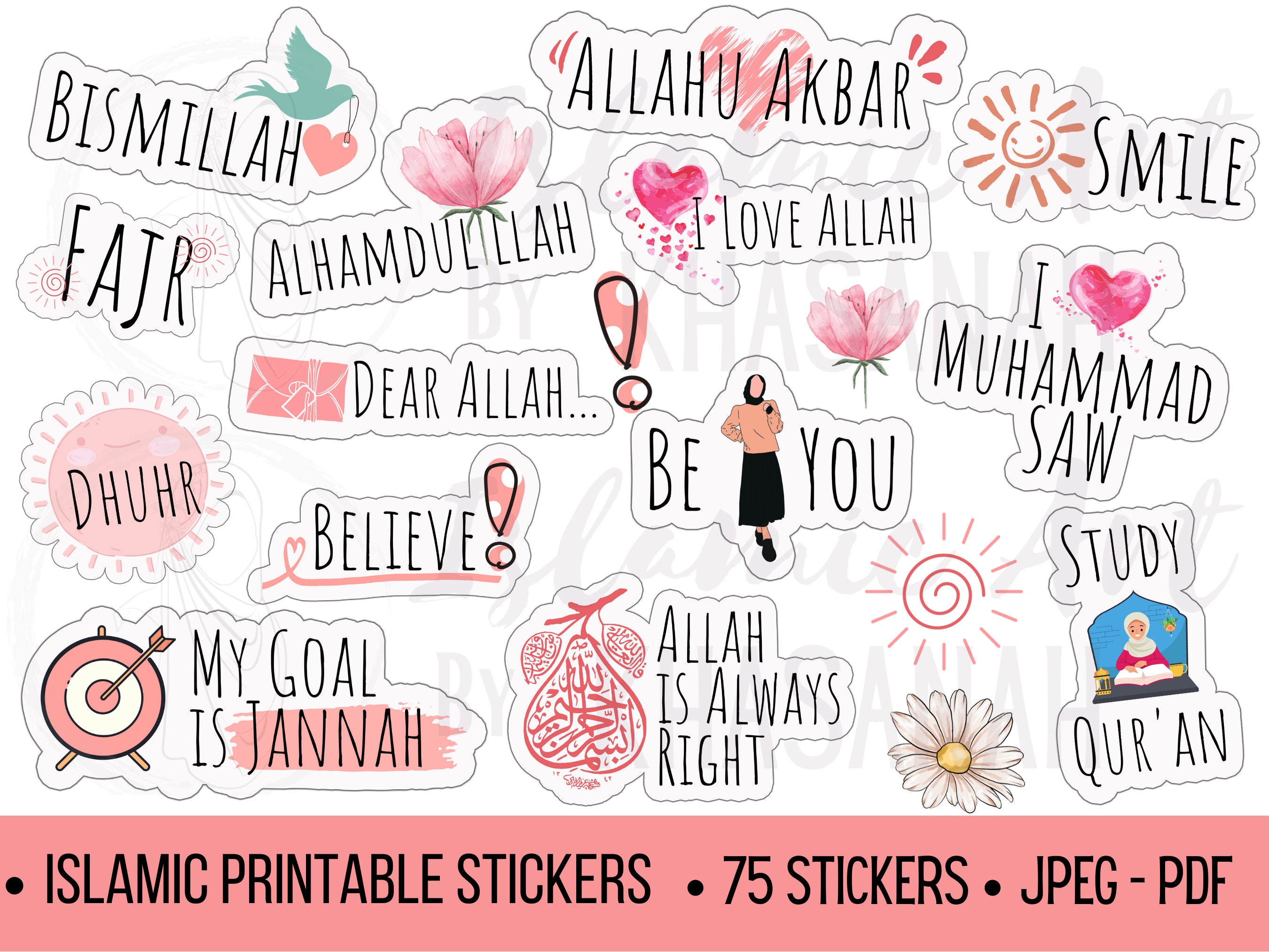 Islamic Printable PLANNER Muslimah Stickers Hijab Stickers Islamic ...