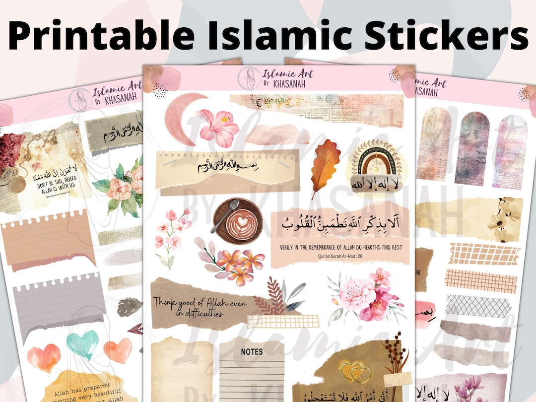 Islamic Quran PRINTABLE Stickers - Hijab Stickers - Islamic Stickers ...