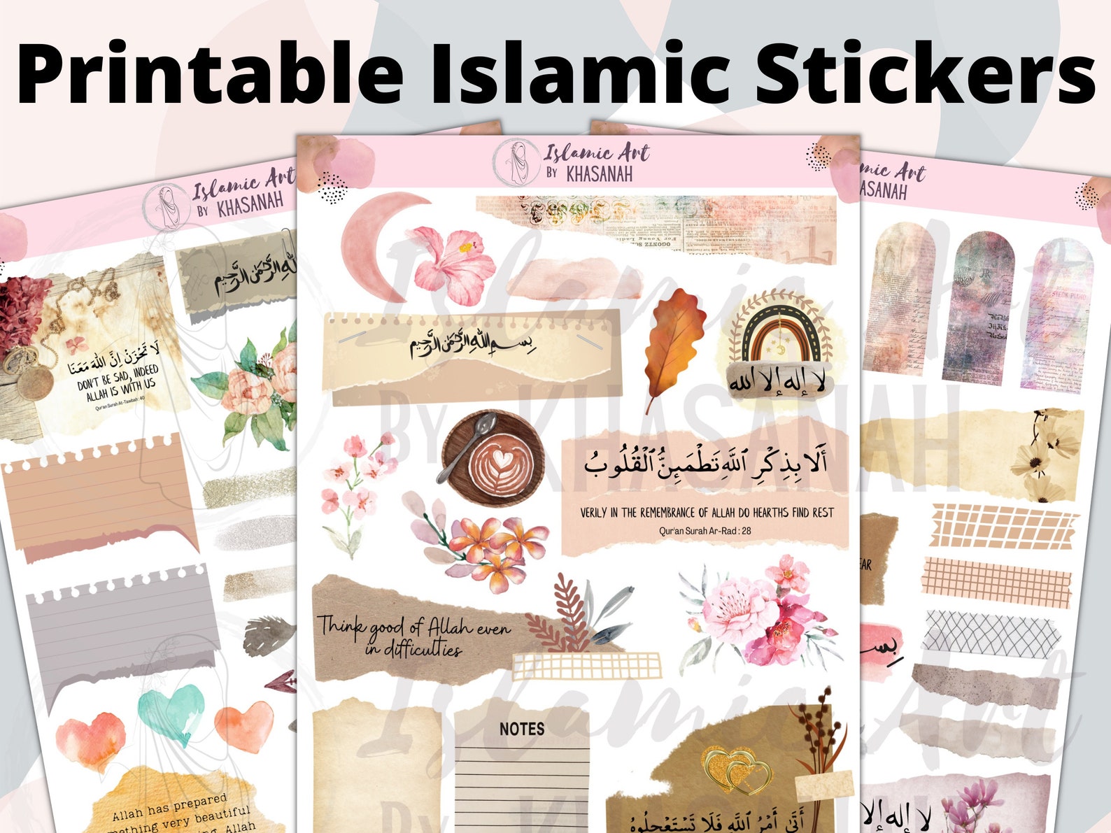 Islamic Quran PRINTABLE Stickers - Hijab Stickers - Islamic Stickers ...