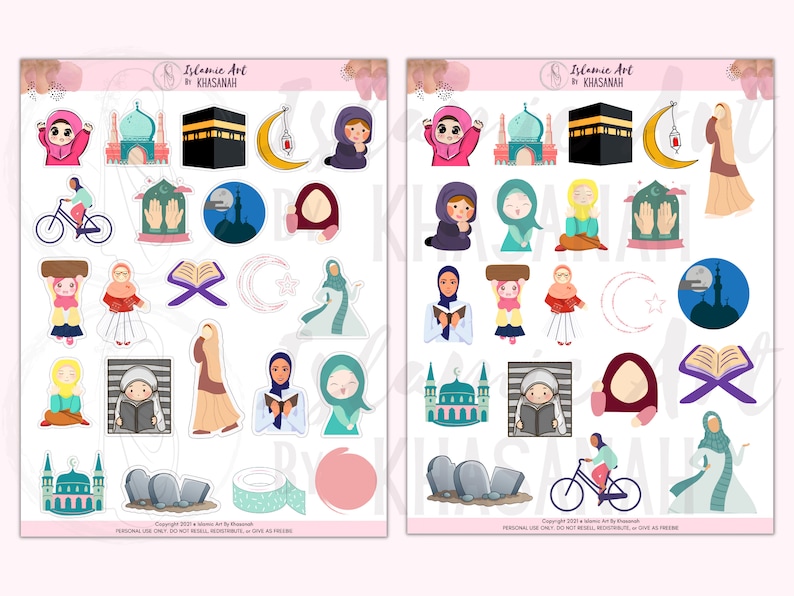 Islamic Printable PLANNER Muslimah Stickers - Hijab Stickers - Islamic ...