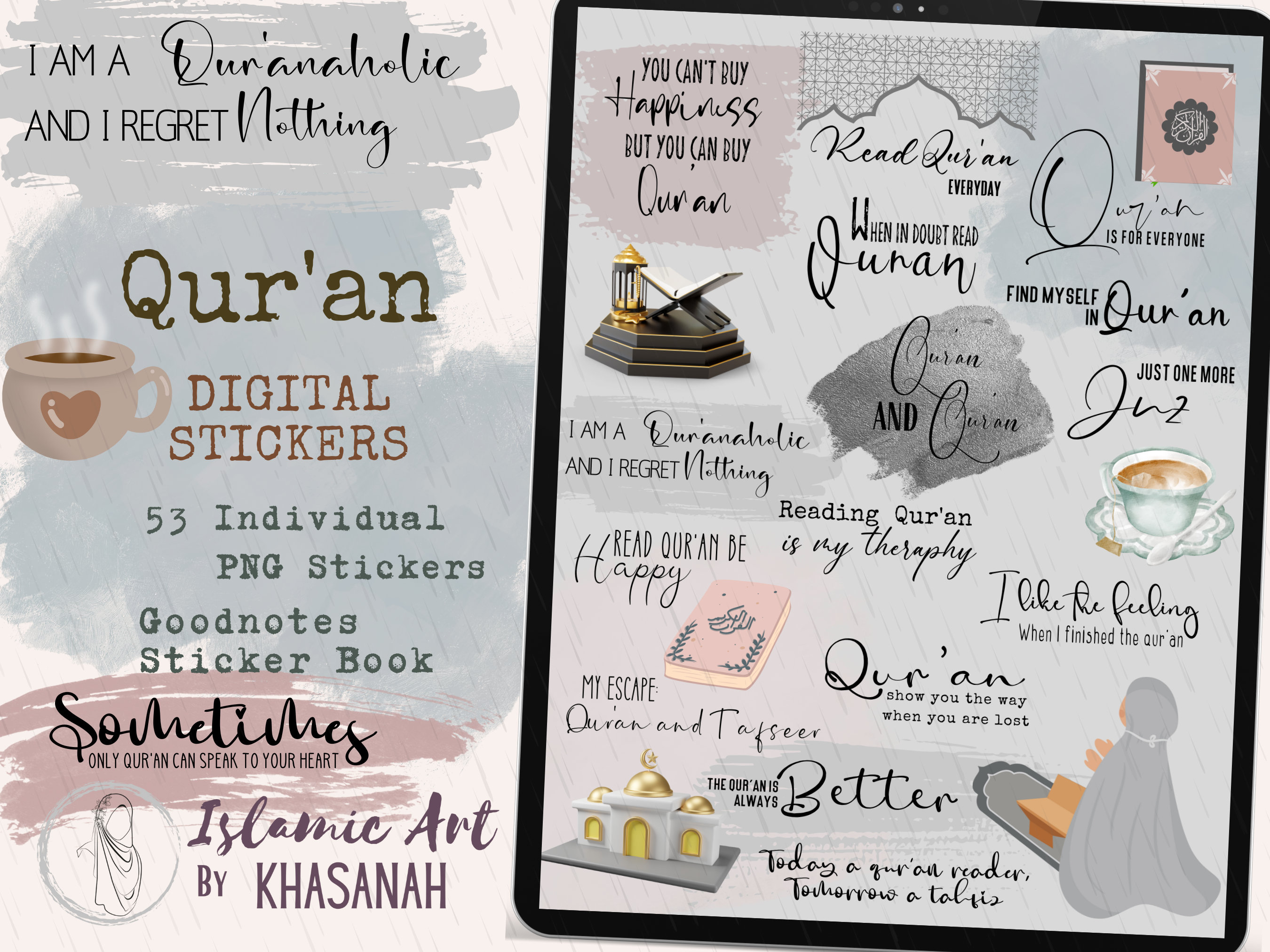 Quran Quote Digital Stickers, Quran Goodnotes Stickers, Quran Digital ...