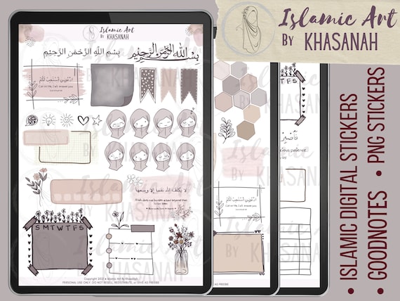 Islamic Goodnotes Stickers Qur'an Quote Stickers Hijab | Etsy