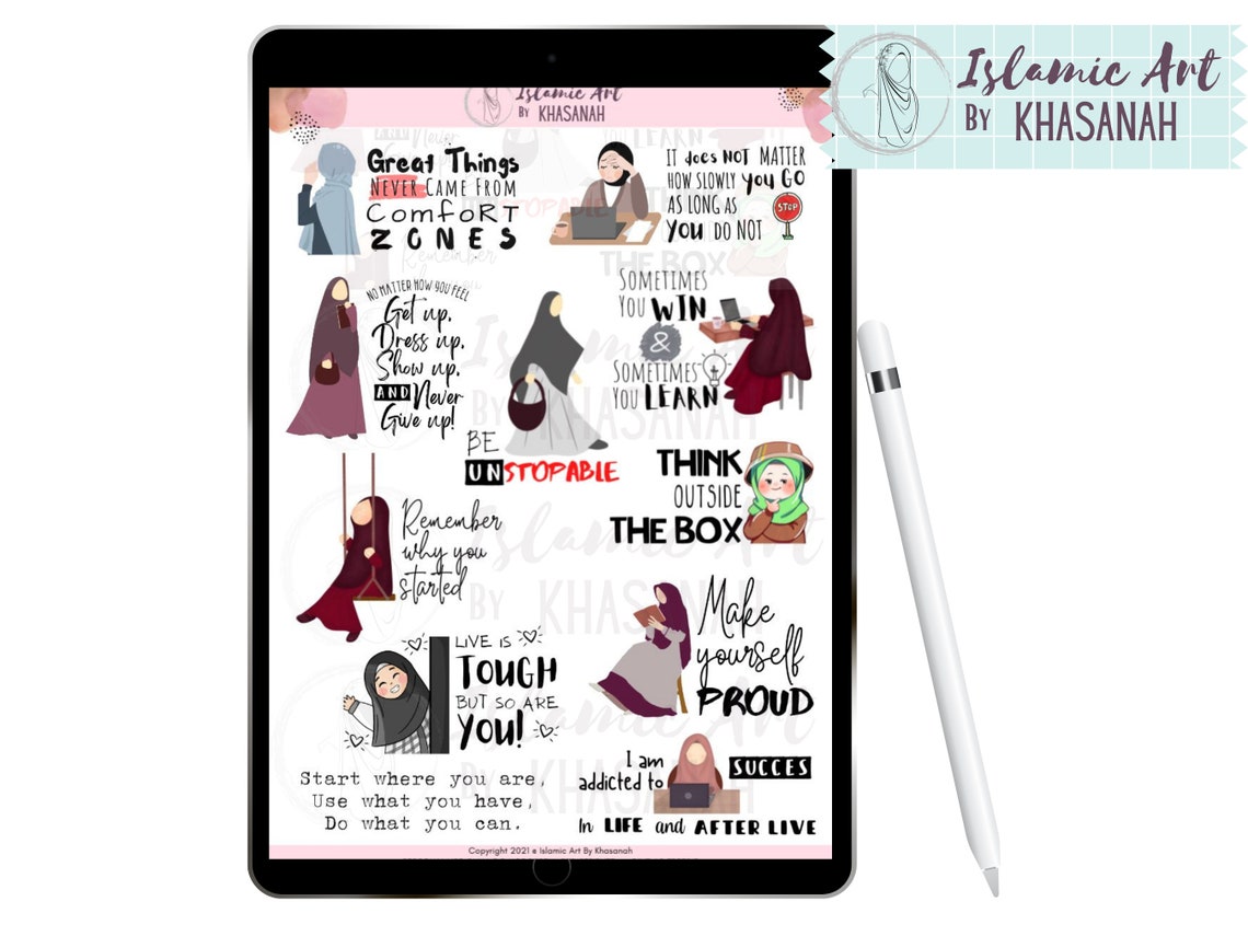 Islamic Goodnotes Stickers, Islamic Digital Planner Stickers, Hijab ...