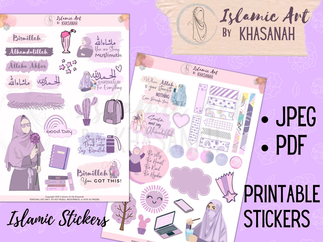 Islamic Printable PLANNER Muslimah Stickers - Hijab Stickers - Islamic ...