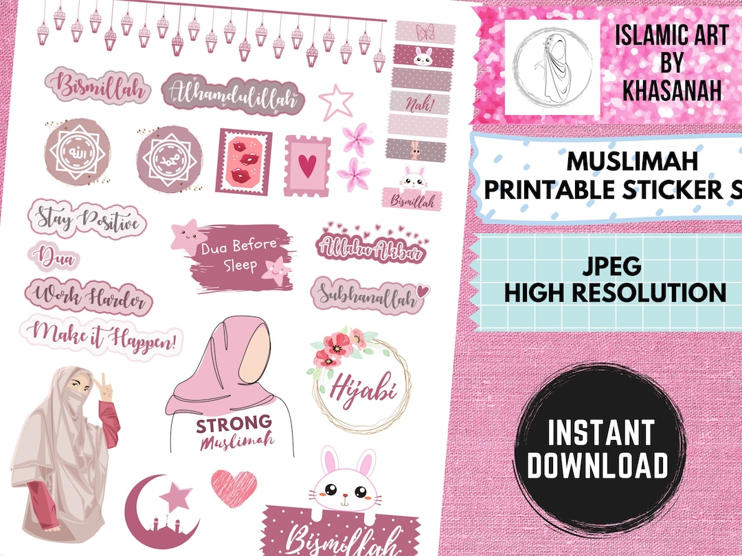 Islamic Printable Muslimah Girl Stickers! - Printable Instant Download ...