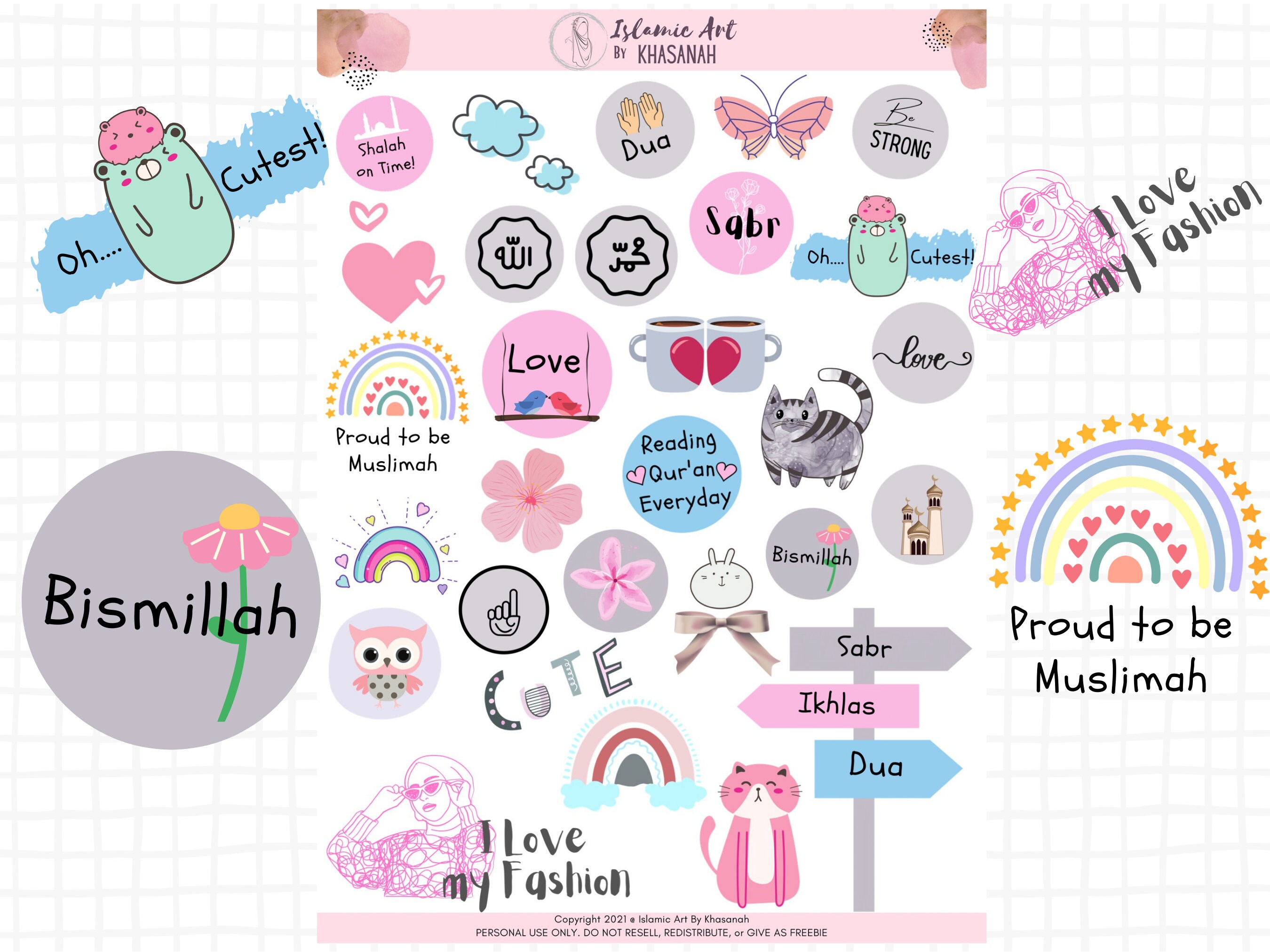 Islamic Digital Planner Stickers, Islamic Goodnotes Stickers, Hijab ...