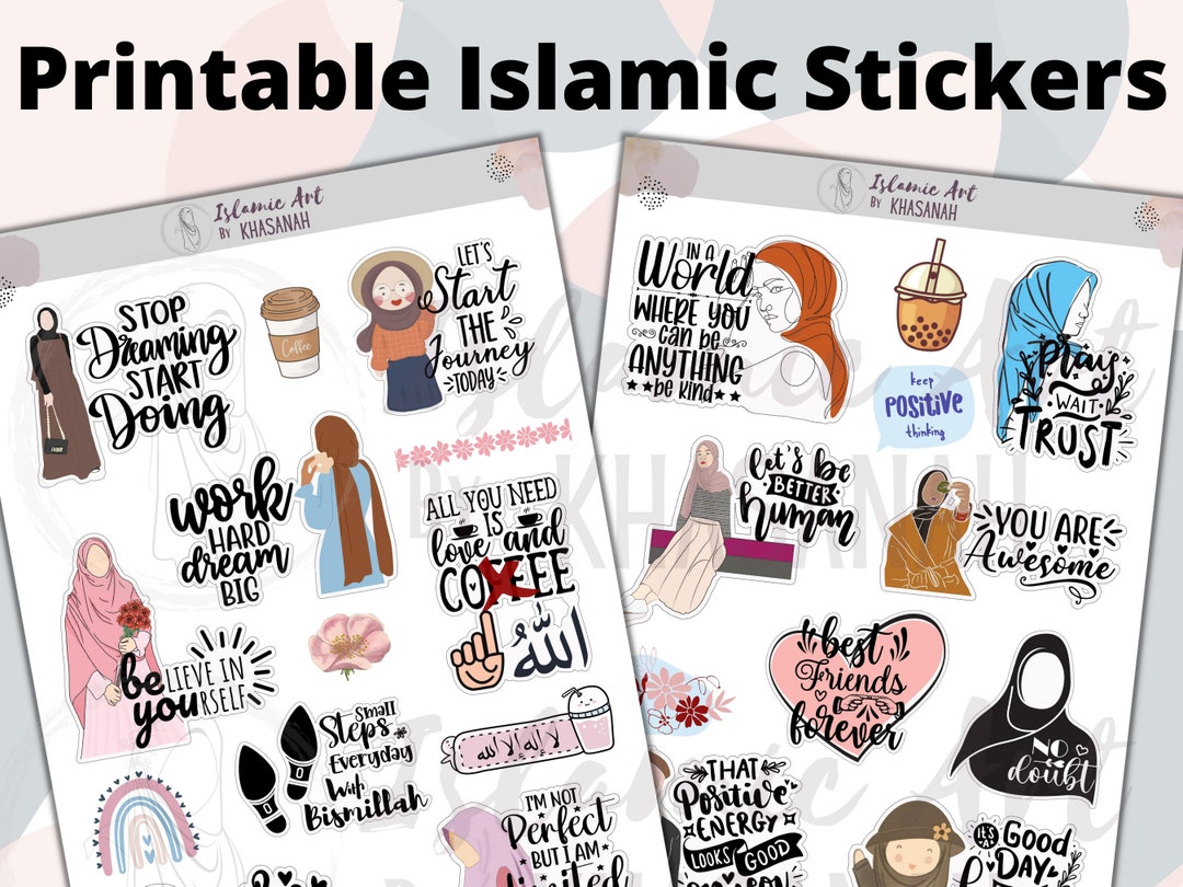 Islamic Quote Printable PLANNER Muslimah Stickers - Hijab Stickers ...