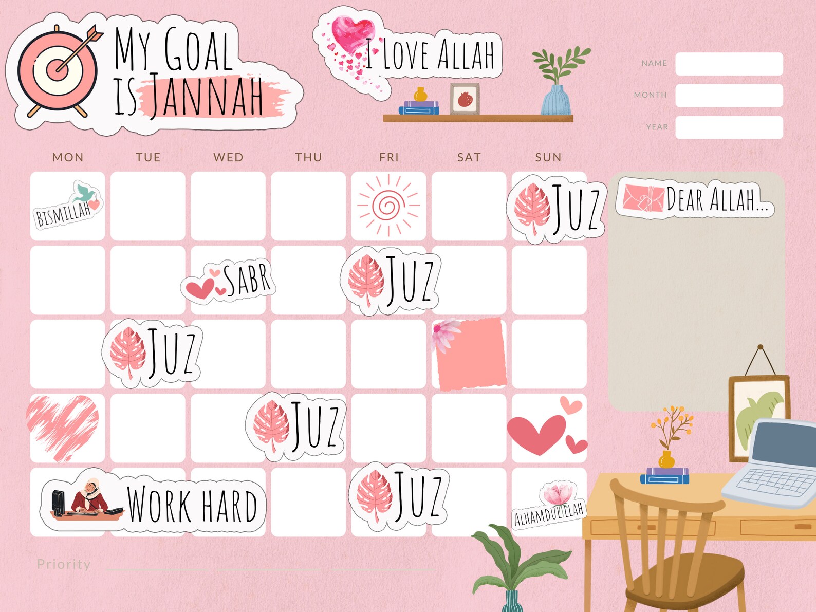 Islamic Digital Planner Stickers Islamic Goodnotes Stickers - Etsy