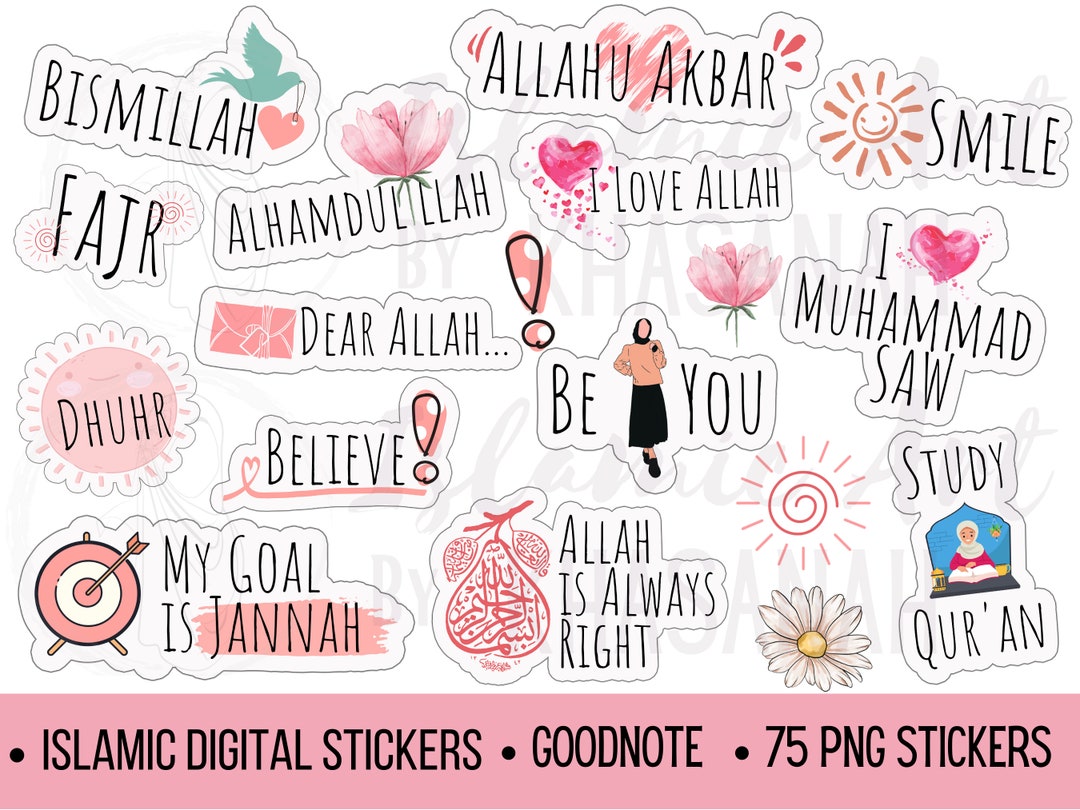 Islamic Digital Planner Stickers, Islamic Goodnotes Stickers, Hijab ...