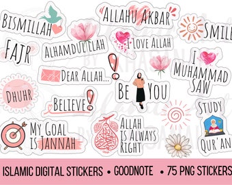 Islamic Goodnotes Stickers, Islamic Digital Planner Stickers, Hijab ...