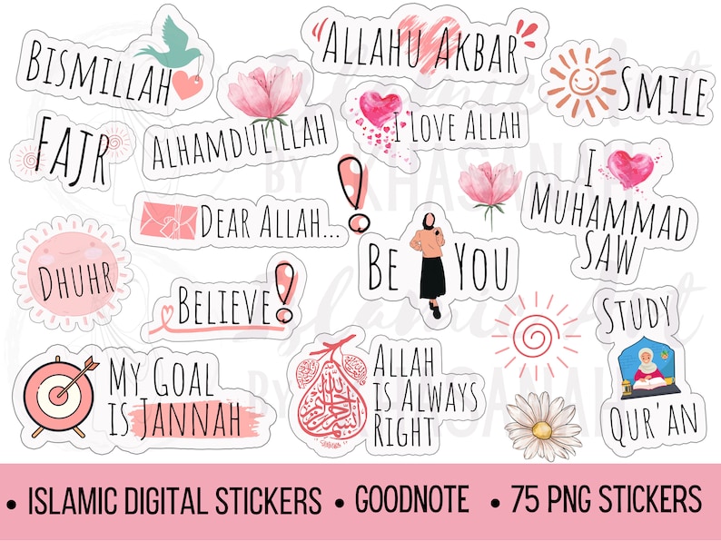 Islamic Digital Planner Stickers, Islamic Goodnotes Stickers, Hijab ...