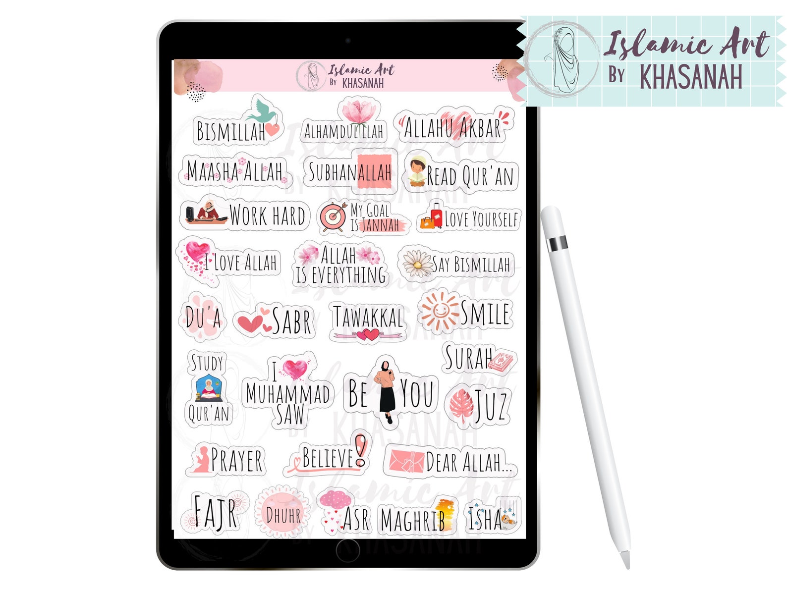 Islamic Digital Planner Stickers, Islamic Goodnotes Stickers, Hijab ...