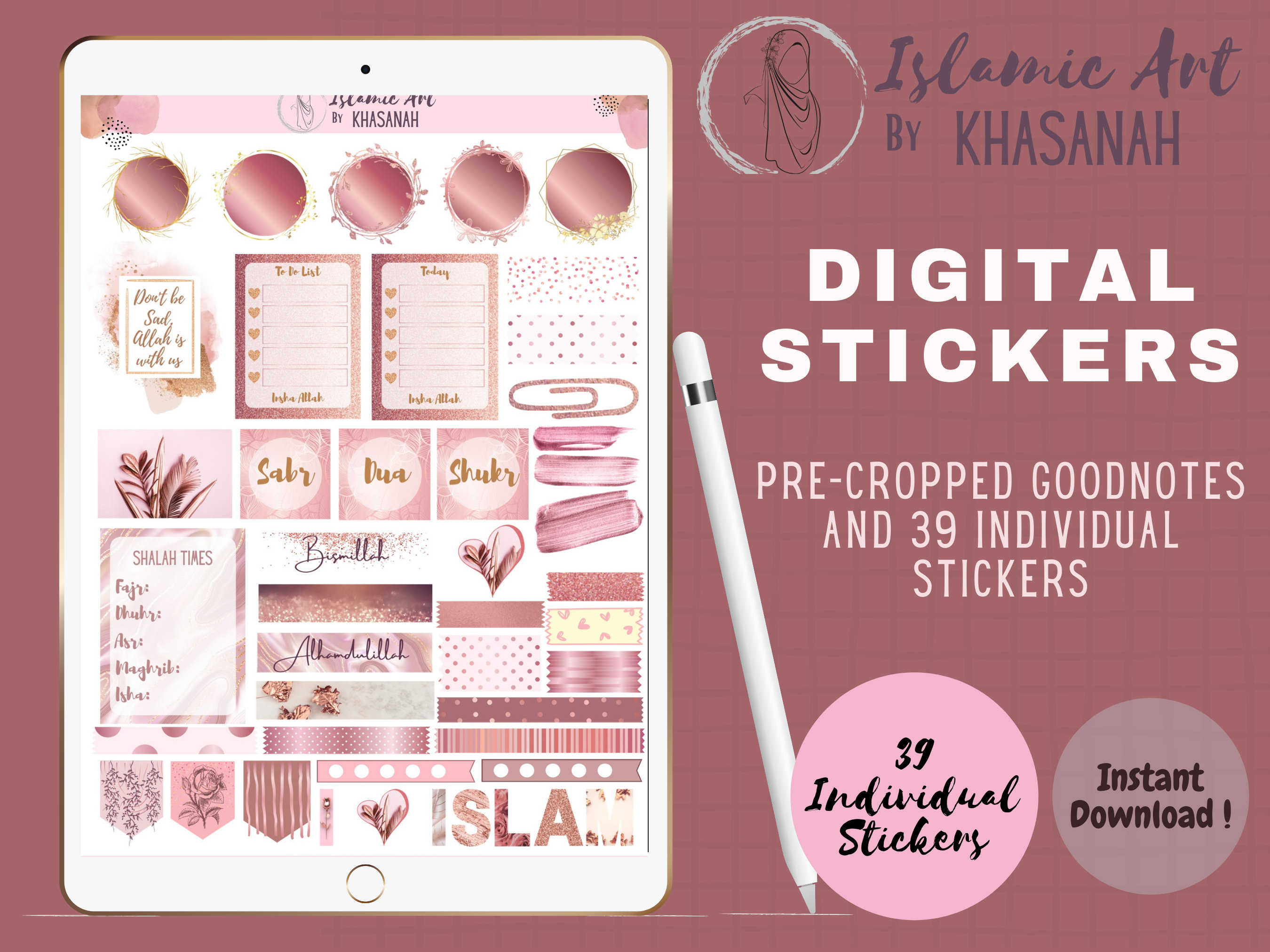 Islamic Digital Planner Stickers, Islamic Goodnotes Stickers, Hijab ...