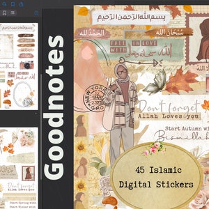 Islamic Quote Digital Stickers, Islamic Goodnotes Stickers, Hijab ...
