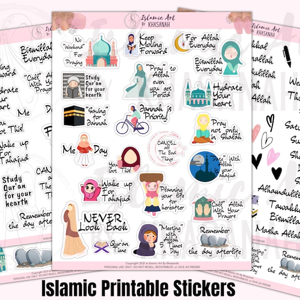 Islamic Stickers Printable - Etsy