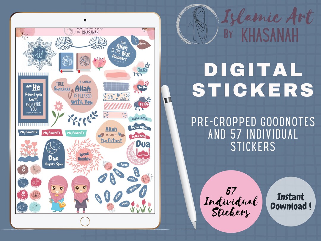 Islamic Digital Planner Stickers, Islamic Goodnotes Stickers, Hijab ...