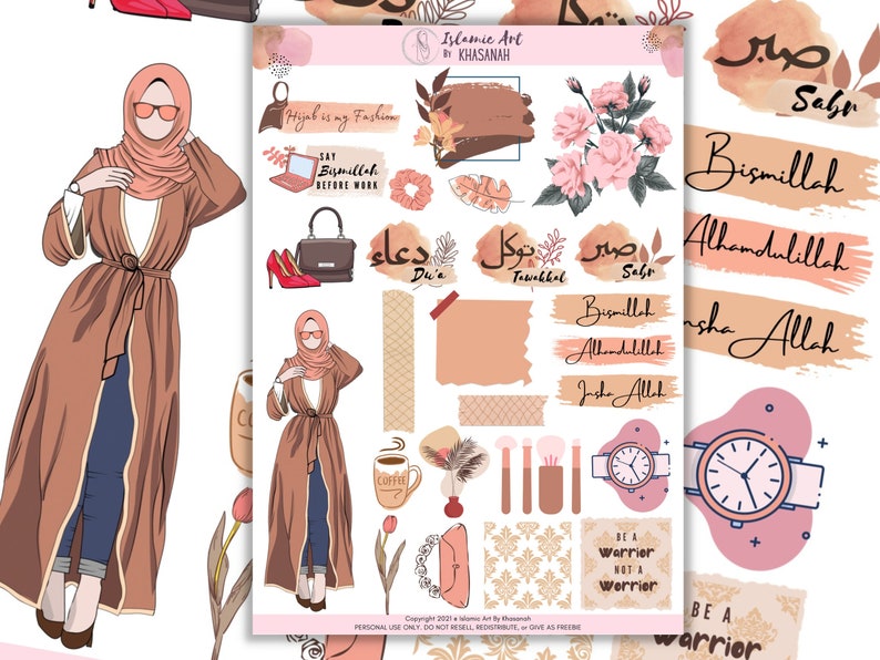 Islamic Digital Planner Stickers, Islamic Goodnotes Stickers, Hijab ...