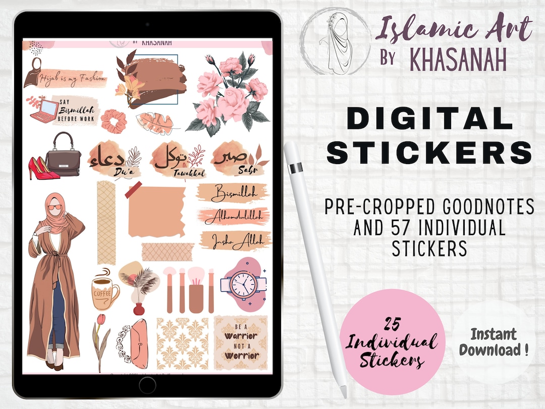 Islamic Digital Planner Stickers, Islamic Goodnotes Stickers, Hijab ...