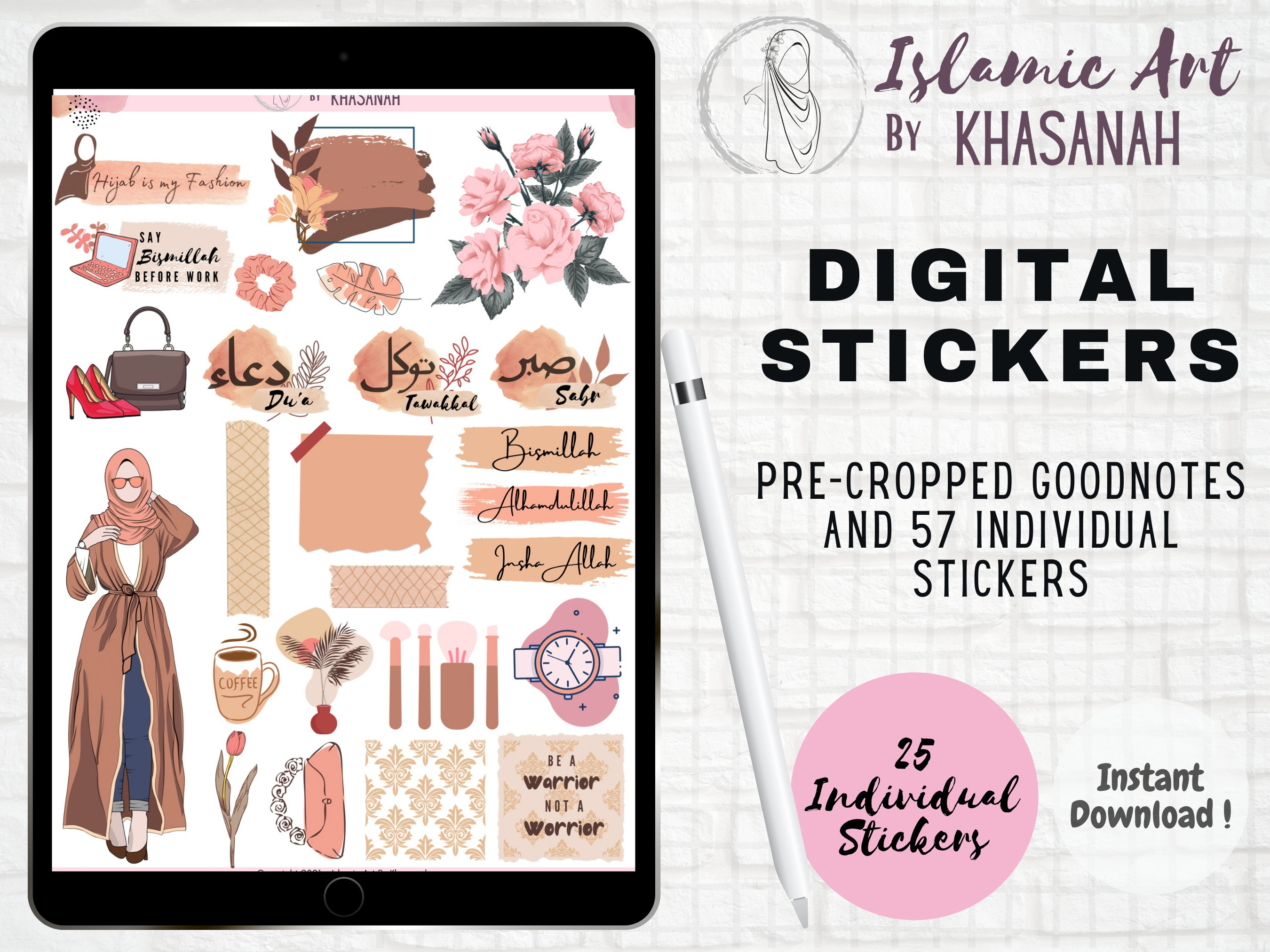 Islamic Digital Planner Stickers, Islamic Goodnotes Stickers, Hijab ...