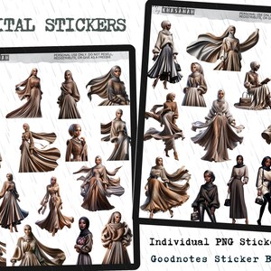 Hijabi Black Girl Digital Stickers, Islamic Girl Goodnotes Stickers ...