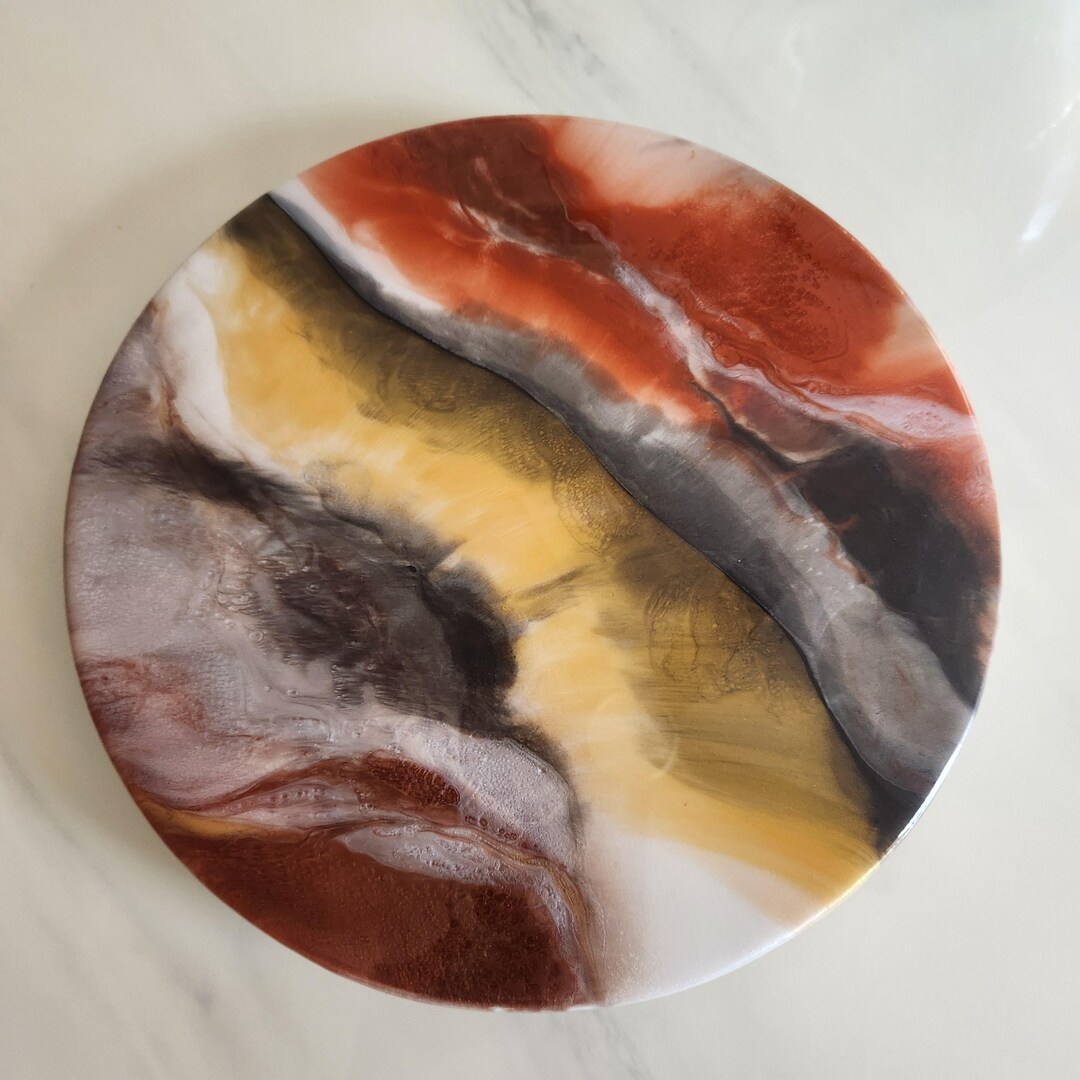 Turntable Amber Marble Lazy Susan - Etsy