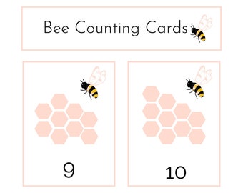 Bee Number Cards 1-20 Charlotte Mason Nature Flashcards - Etsy