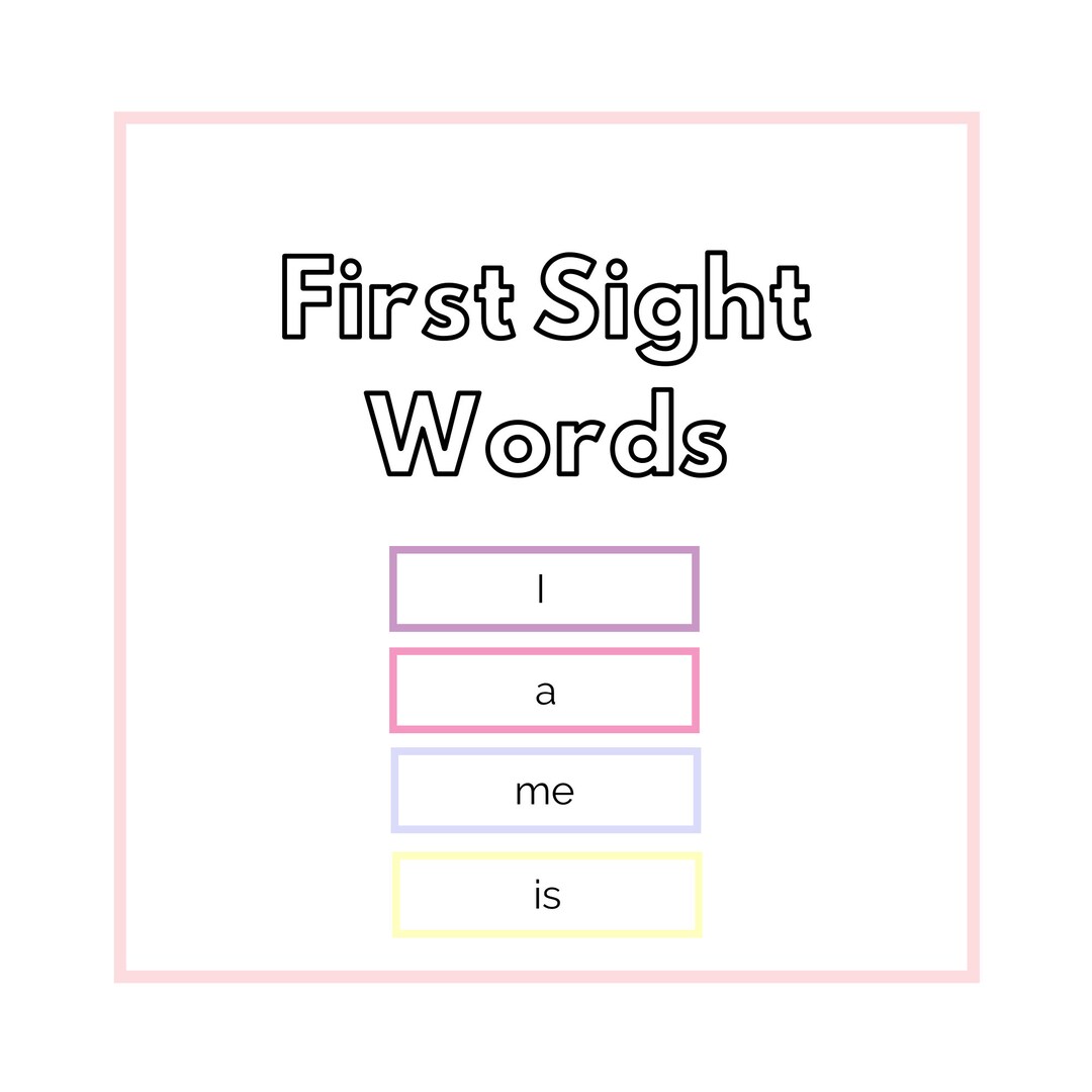 110 Printable My First Sight Word Cards Plus Checklist - Etsy